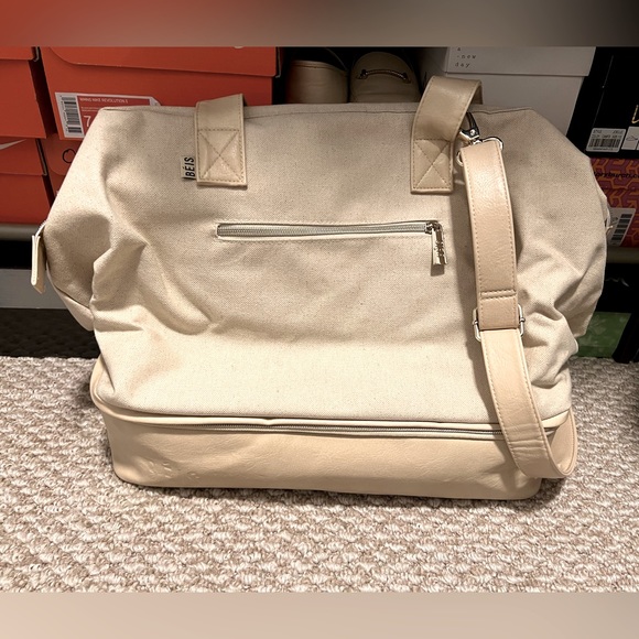 BEIS | Bags | Beis The Convertible Mini Weekender In Beige | Poshmark